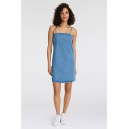 HUGO BLUE Damen Jeanskleid "Garcy", blau, Gr. XS, unifarben, Web, Obermaterial: 100% Baumwolle, Kleider, mit Spaghetti Tr&auml;gern