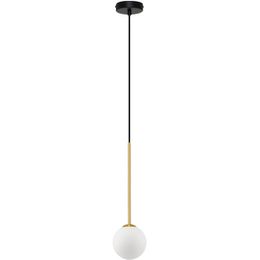 NOVA LUCE Pendelleuchte "SAVOY", 1, &Oslash; 11cm H: 163cm, 1 Stk.schwarz, gold, Esszimmer, Leuchten