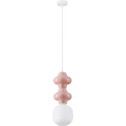 NOVA LUCE Pendelleuchte "CLIO", 1, Ø 18cm H: 215cm, 1 Stk.blassrosa, weiß, Esszimmer, Leuchten