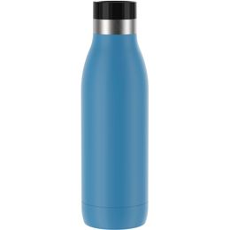 Emsa Isolierflasche "Trinkflasche Bludrop", 500ml, blau, Trinkflaschen, Edelstahl, Quick-Press Deckel, 360 Trinkgenuss, 12h warm/24h kühl