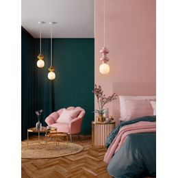 NOVA LUCE Pendelleuchte "CLIO", 1, &Oslash; 18cm H: 215cm, 1 Stk.blassrosa, wei&szlig;, Esszimmer, Leuchten