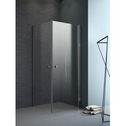 Eckdusche maw by GEO, B:90cm H:202,2cm T:90cm, grau, Badezimmer, Duschkabinen, "Relax Vario", mit Pendelt&uuml;r