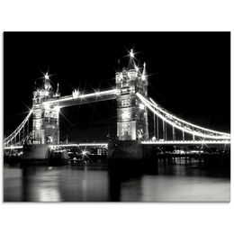 Glasbild Artland, B:60cm H:45cm, schwarz, Glas, K&uuml;che, Bilder, "Tower Bridge London", in verschiedenen Gr&ouml;&szlig;en
