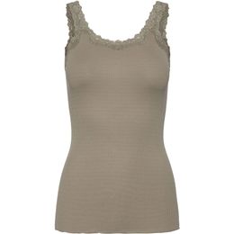 rosemunde Damen Tanktop "Babette Silk Top", Gr. L, grün, Feinripp, Obermaterial: 70% Seide, 30% Baumwolle, unifarben, Tops, umgedrehter