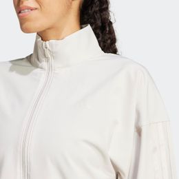 Damen Blouson "PACER W JACKET", grau, Gr. M, adidas Performance, Obermaterial: 88% Polyester, 12% Elasthan, Jacken, leichte Trainingsjacke