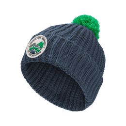 Jack Wolfskin Jungen Bommelm&uuml;tze "POMPOM BADGE BEANIE K", blau, Gr. S, Oberstoff: 100% POLYACRYL; Kontrastmaterial 1: 100% POLYACRYL; Futter 1: 100%