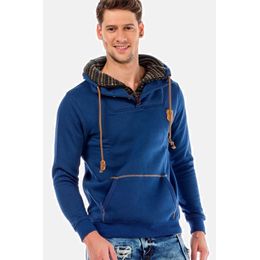 Cipo & Baxx CIPO & BAXX Herren Sweatshirt "Pullover", blau, Gr. M, unifarben, 65% Baumwolle, 35% Polyester, Sweatshirts, im coolen Look, C-44200