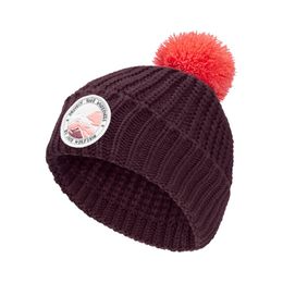 Jack Wolfskin Jungen Bommelm&uuml;tze "POMPOM BADGE BEANIE K"amaranth, Gr. S, Oberstoff: 100% POLYACRYL; Kontrastmaterial 1: 100% POLYACRYL; Futter 1: