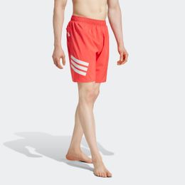 Herren Badeshorts "ICON 3S SH 8IN", weiß, Gr. S, adidas Performance, Obermaterial: 100% Polyester, Badehosen