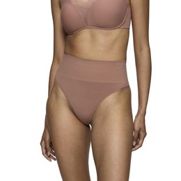 Shapingslip Triumph "Soft Sculpt", Damen, Gr. 42, braun (toasted almond), Single Jersey, Obermaterial: 78% Polyamid, 22% Elasthan, unifarben, k&ouml;rpernah, Unterhosen, nahtlos, formend, leichter Bauchweg-Effekt, hoher Beinausschnitt