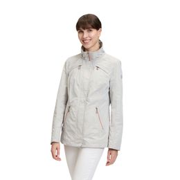 Gil Bret Damen Outdoorjacke, silber, Gr. 40, unifarben, Web, Obermaterial: 100% Polyester, Jacken, mit Kapuze