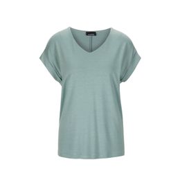GOLDNER Damen Kurzarmshirt "Kurzgr&ouml;&szlig;e Uni leichtes Shirt Viertelarm", gr&uuml;n, Gr. 22, Obermaterial: 94% Viskose CV. 6% Elasthan EL., Shirts