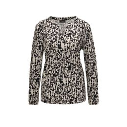 GOLDNER Damen Kurzarmbluse "Elegantes Blusenshirt mit V-Ausschnitt", beige, Gr. 48, Obermaterial: 95% Polyester PES. 5% Elasthan EL., Blusen