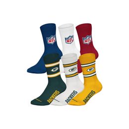 NFL Herren Kurzsocken "Socken NFL 6Pack Crew Socks 6er Pack", Gr. 39, bunt, Obermaterial: 58% Baumwolle CO. 39% Polyester PES. 3% Elasthan EL., Socken