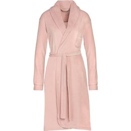 Bademantel Vossen, lila, Nicki-Velours, Hausm&auml;ntel, "Vivienn, ideal f&uuml;r Sauna & Spa, Hotelbademantel, Morgenmantel", mit Bieseneinfassung und