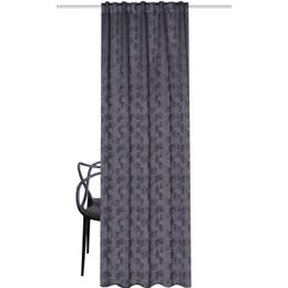 Vorhang Home Wohnideen, B:135cm H:245cm, grau, Polyester, K&uuml;che, Gardinen, "GINGKO", Verdunkler, jacquardgemustertes Gingko-Blatt-Motiv, 100%