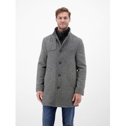 Lerros Herren Kurzmantelbasalt grau, Gr. 54, meliert, unifarben, Web, Obermaterial: 60% Polyester, 30% Wolle, 10% sonstige Fasern, M&auml;ntel, mit