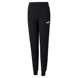 Puma M&auml;dchen Trainingshose "ESS SWEATPANTS FL CL G", schwarz, Gr. 128, unifarben, Fleece, Obermaterial: 66% Baumwolle, 34% Polyester, Hosen