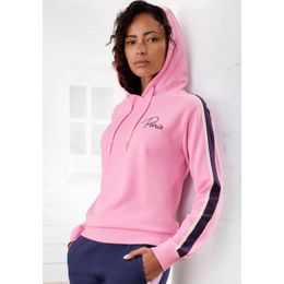 Vivance Damen Hoodie, Gr. 32, bunt, Sweatware, Obermaterial: 60% Baumwolle, 40% Polyester, Sweatshirts, Hoodie mit Kontrast Eins&auml;tzen, Loungeanzug