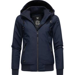 Winterjacke Ragwear "Nuggie Melange", Damen, Gr. L (40), blau (navy), Obermaterial: 100% Polyester; Innenfutter: 100% Polyester; Wattierung: 100% Polyester, figurumspielend h&uuml;ftbedeckend, hoch geschlossener Ausschnitt, &Auml;rmel ohne &Auml;rmelschlitz Rippstrickb&uuml;ndchen mit Gummizug, Jacken Winterjacke, stylische, melierte Damen Freizeitjacke