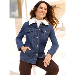Jeansjacke Classic Basics, Damen, Gr. 38, blau (blau, stone, washed), 81% Baumwolle, 17% Polyester, 2% Elasthan, Fellimitat:100% Polyester, Innenseite:65% Baumwolle, 35% Polyester, Jacken Jeansjacke