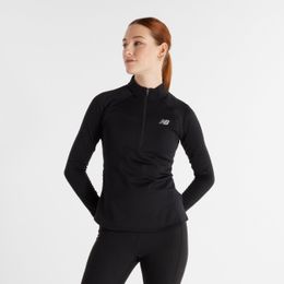 New Balance Damen Funktionsshirt "Athletics Heat Grid 1/2 Zip", schwarz, Gr. XL, Obermaterial: 95% Polyester, 5% Elasthan, Shirts