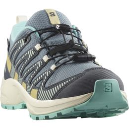 Salomon Kinder Wanderschuh "XA PRO V8 WP J", Gr. 34, blau, Synthetik, Textil, Schuhe, wasserdicht