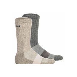 Salomon Damen Kurzsocken "Socken EVASION CREW 2P 2er Pack", Gr. 45, grau, Obermaterial: 65% Baumwolle CO. 32% Polyamid PA. 3% Elasthan EL., Socken