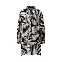 Fynch-Hatton Damen Tunikakleid, schwarz, Gr. 38, gemustert, Obermaterial: 100% Leinen, Kleider, Sommerkleid mit Labyrinth-Muster