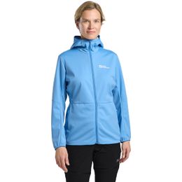 Jack Wolfskin Damen Softshelljacke "FELDBERG HOODY W", blau, Gr. S, Obermaterial: 100% Polyester, Jacken, W&auml;rmend, atmungsaktiv, &Uuml;bergangsjacke