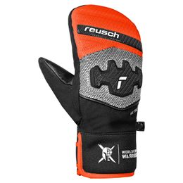 Reusch M&auml;dchen F&auml;ustlinge "Worldcup Warrior Prime", schwarz, Gr. 6,5, bestickt, 90% Polyester, 10% Lederimitat, Handschuhe, mit wind- und