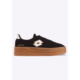 Lotto Damen Plateausneaker, Gr. 39, schwarz-wei&szlig;, Synthetik, Schuhe, - mit gepolsterter Schaftkante