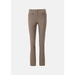 GOLDNER Damen 2-in-1-Hose "Kurzgr&ouml;&szlig;e Elegante Stretchhose mit Schlupfbund", beige, Gr. 24, Obermaterial: 76% Viskose CV. 21% Polyamid PA. 3% Elasthan