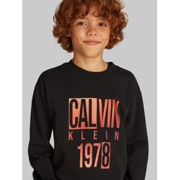 Jungen Sweatshirt "GRADIENT GRAPHIC CN", schwarz, Gr. 4, Calvin Klein Jeans, unifarben, Sweatware, Obermaterial: 100% Baumwolle, Sweatshirts, mit