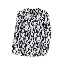 GOLDNER Damen Schlupfbluse "Kurzgr&ouml;&szlig;e Bluse", schwarz-wei&szlig;, Gr. 21, Obermaterial: 100% Viskose CV., Blusen