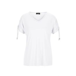 GOLDNER Damen Kurzarmshirt "Kurzarm Viskose-Oberteil", weiß, Gr. 44, Obermaterial: 95% Viskose CV. 5% Elasthan EL., Shirts