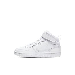 Nike Sportswear Mädchen Sneaker "Court Borough Mid 2 (PS)", Gr. 28,5, weiß, Leder, Synthetik, Schuhe, Design auf den Spuren des Air Force 1