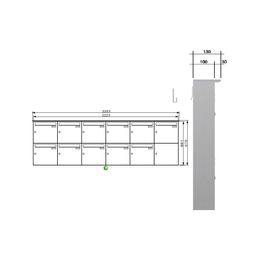 eSafe Aufputzbriefkasten in Edelstahl 11-fach mit Soft Close
