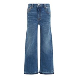 Tommy Hilfiger Mädchen Weite Jeans "GIRLFRIEND MID WASH", blau, Gr. 3, leichte Abriebeffekte, Denim/Jeans, Obermaterial: 99% Baumwolle, 1% Elasthan,