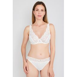 JOOP! JOOP Damen Tanga "Beautiful", Gr. 34, wei&szlig;, Single Jersey, Obermaterial: 85% Polyamid, 15% Elasthan, Unterhosen, florale Spitze, Stretch-Bund,