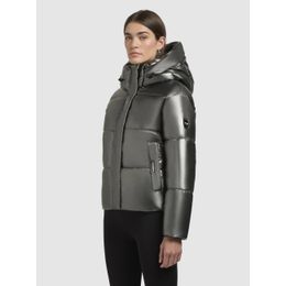 Khujo Damen Steppjacke "Devina Shiny-YM", grau, Gr. M, Obermaterial: 50% Polyurethan, 50% Polyester; Futter: 100% Nylon; Wattierung: 100% Polyester,