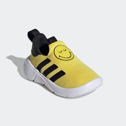 Mädchen Sneaker "MONOFIT SMILEY I", adidas Sportswear, Gr. 24, gelb, Synthetik, Textil, Schuhe, für Kinder