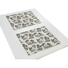 Platzset Adam, B:40cm L:50cm, blau, Obermaterial: 100% Baumwolle, Platzsets, "Good Old Days", GOTS organic,zertifiziert durch CERES 0242Made in