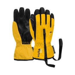 Reusch Kinder Skihandschuhe "Ben"schwarz, gelb, Gr. 5, unifarben, 75% Polyester, 25% Polyurethan, Handschuhe, mit praktischer Handgelenkschlaufe
