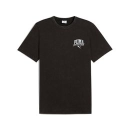 Puma Damen T-Shirt "CLASS WASHED TEE", schwarz, Gr. S, bedruckt, Jersey, Obermaterial: 100% Baumwolle, Shirts