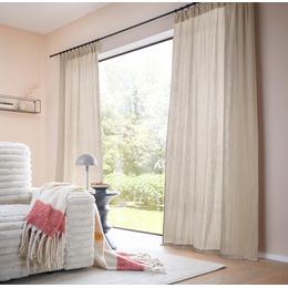 Gardine, B:130cm H:175cm, braun, LeGer Home by Lena Gercke, Baumwolle, Wohnzimmer, Gardinen, "Hevin, Musselin Vorhang, blickdichte Gardine",