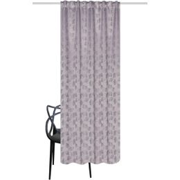 Vorhang Home Wohnideen, B:135cm H:225cm, grau, Polyester, K&uuml;che, Gardinen, "GINGKO", Verdunkler, jacquardgemustertes Gingko-Blatt-Motiv, 100%