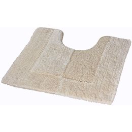 Badematte Kleine Wolke, H:16mm, beige, Baumwolle, Badematten, "Havanna, Badvorleger, Badezimmer Teppich", Badteppich, Uni Farben, Hoch-Tief Effekt,