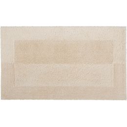 Badematte Kleine Wolke, H:16mm, beige, Baumwolle, Badematten, "Havanna, Badvorleger, Badezimmer Teppich", Badteppich, Uni Farben, Hoch-Tief Effekt,