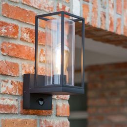 Lutec Flair Wandleuchte, E27, eckig, 1-flammig mit Bewegungsmelder, 5288802012,